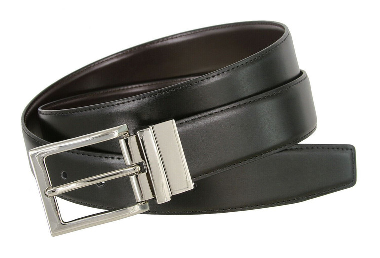 Men's Reversible Belt Genuine Leather Dress Casual Belt 1-3/8