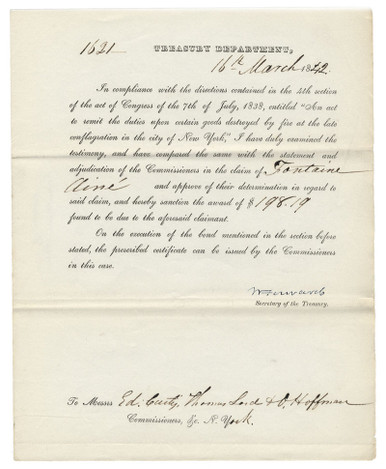 Treasury Secretary Walter Forward Signs A Treasury Document