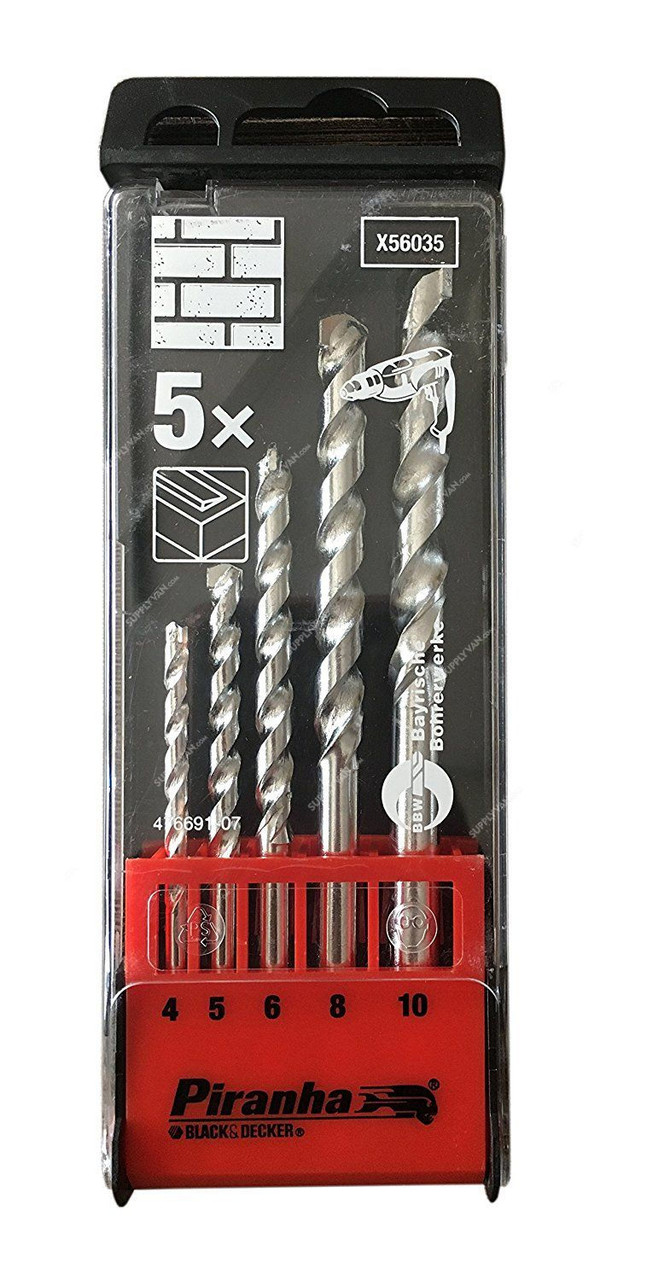 Black and Decker High Performance Masonry Drill Bit Set X56035 5Pcs SupplyVan Masonry Drill Bit Sets