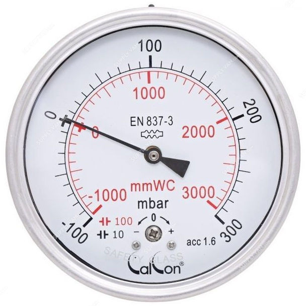 Calcon Capsule Pressure Gauge, CC98D, 100MM, 1/2 Inch, BSP, 100-300 ...