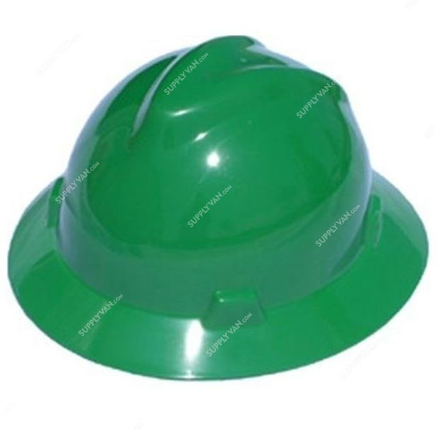 MSA Safety Helmet, Full Brim, VGuard, Polypropylene, Green : SupplyVan ...