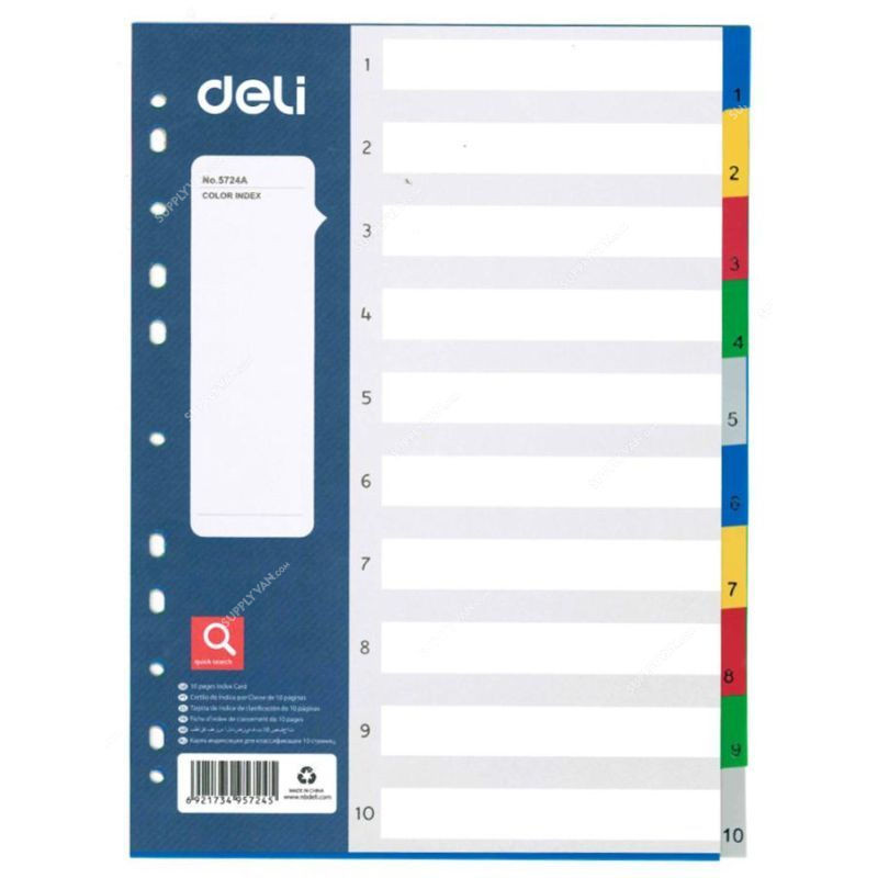 Deli Sheet Divider E5724A A4 10 Sheets : SupplyVan.com: Sheet Separators