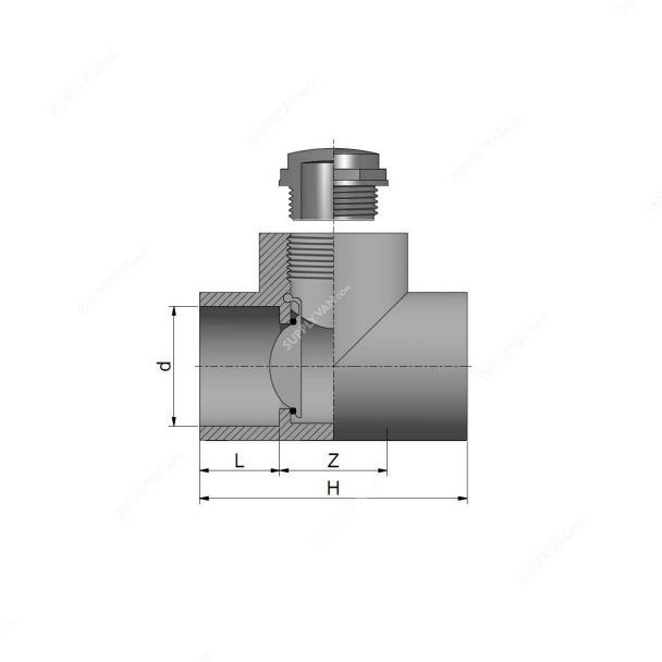 Effast Tee Swing Check Valve CDPCKT0400 CKT Series EPDM 101 x 40MM 10 ...