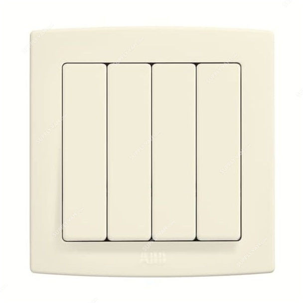 ABB AC108-82 Concept BS Electrical Switch 4 Gang 2 Way 250V 10A Ivory ...