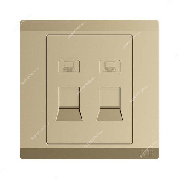 Abb BL329-PG Data Socket Outlet lnora 2 Gang RJ45 Cat 6 Royal Gold: Buy ...