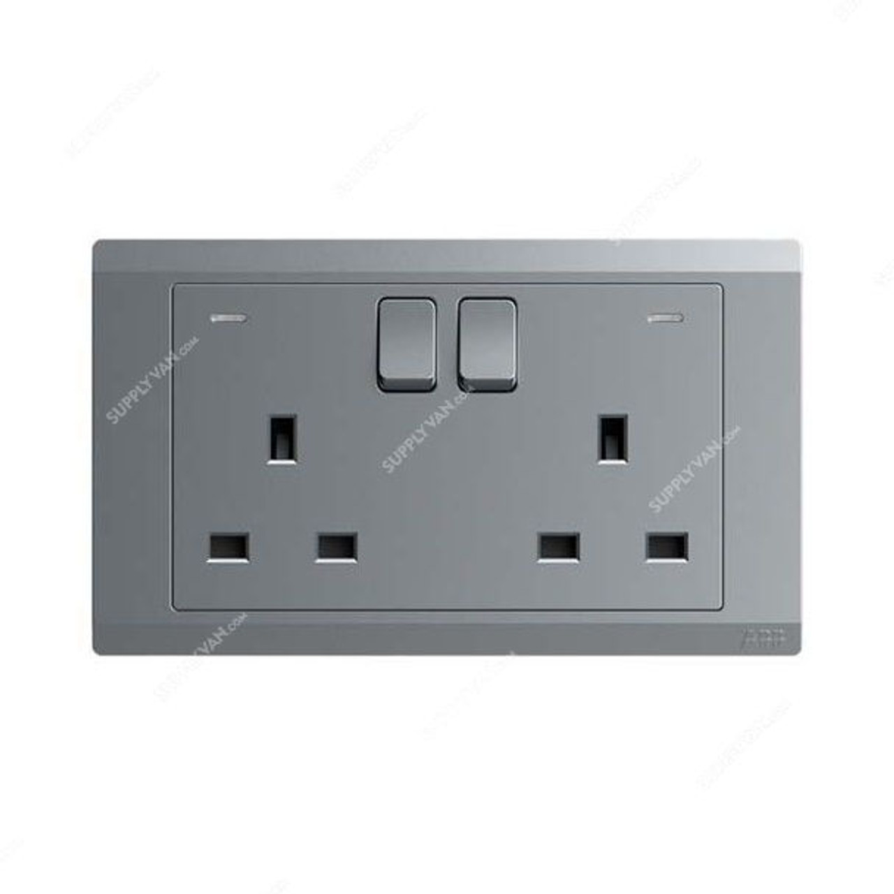 Abb BL240-G Double Pole Switch Socket With Neon Inora 2 Gang 13A Classic Grey: Buy Online at ...