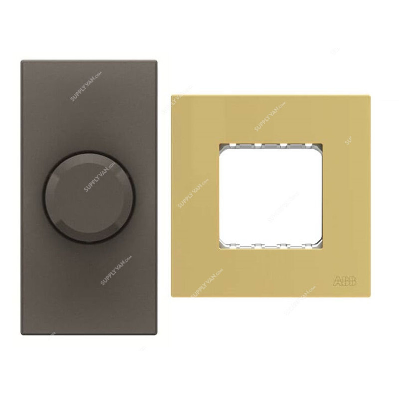 ABB AMD60322-AN-plus-AMD5144-MG Rotary Dimmer With Half/Double Rocker Frame Millenium 1 Module 1 ...