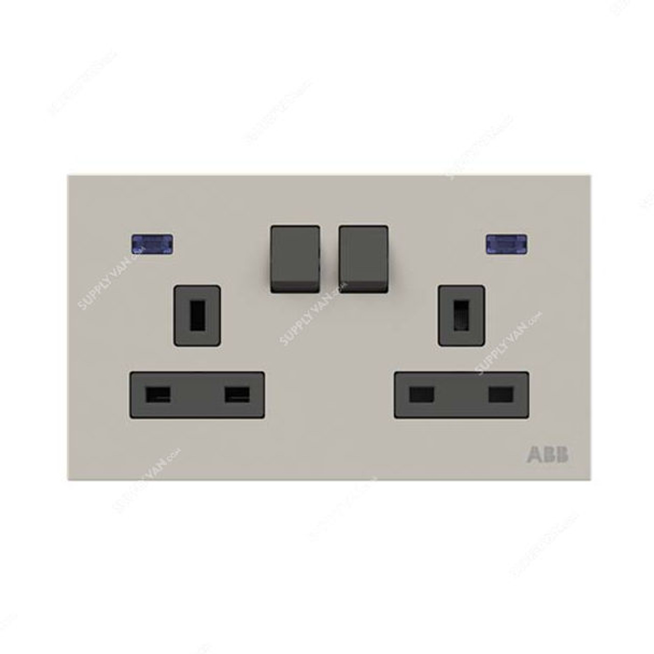 ABB AM240147-DU Double Pole Switched Socket With LED Millenium 2 Gang 13A Dune Sand: Buy Online ...