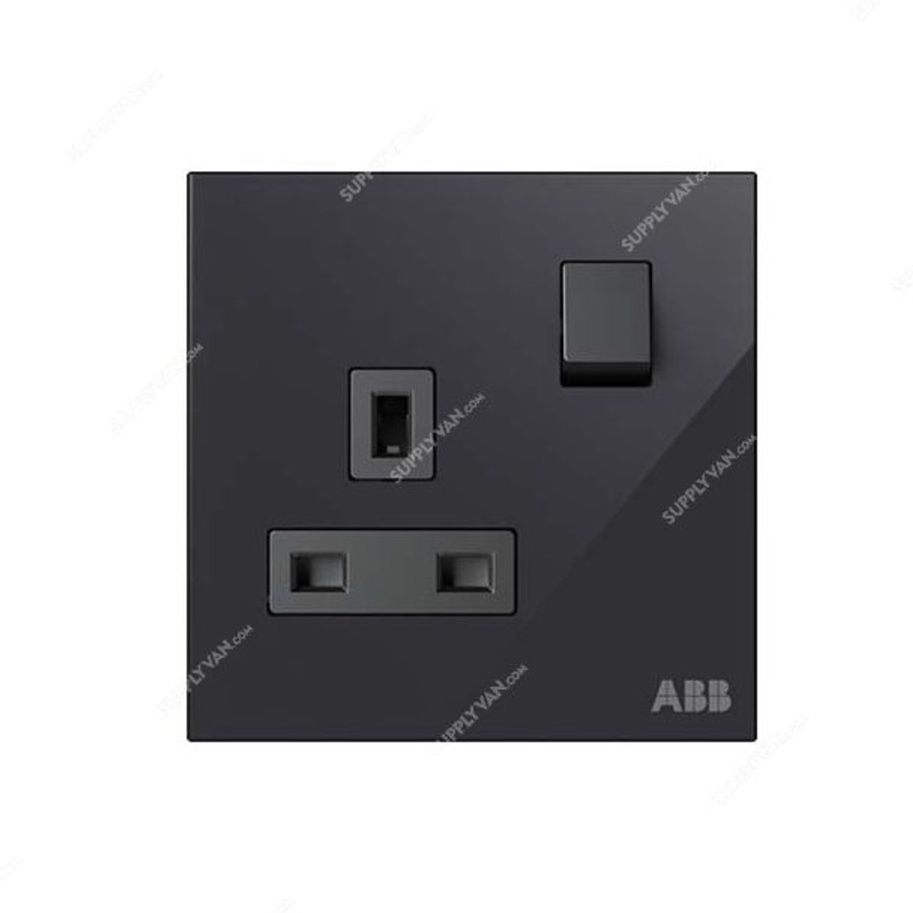 ABB AM23386-BG Single Pole Switched Socket Millenium 1 Gang 13A Black Glass: Buy Online at Best ...