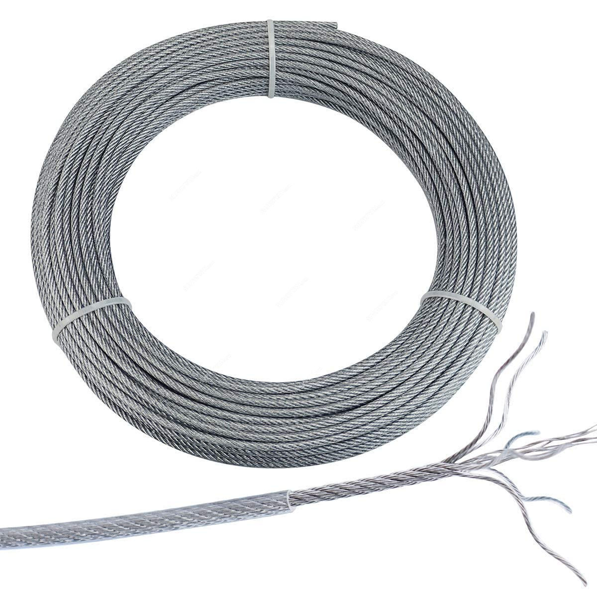 PVC Coated Wire Rope Galvanized Iron 1.5MM Outer Thk x 150 Mtrs Length ...