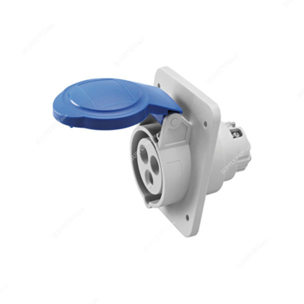 Gewiss 10 Deg Flush Mount Socket Outlet, GW62216H, IP44, 32A, 2P+E ...