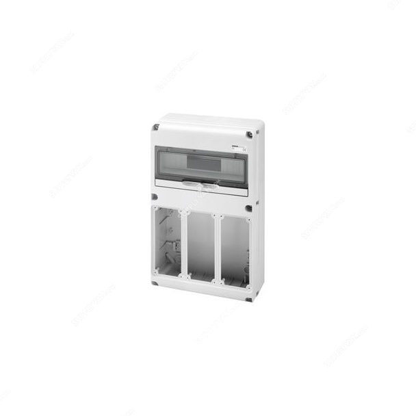 Gewiss Distribution Board, GW68010N, IP65, c/w 3 Vertical Flanges, 14 ...