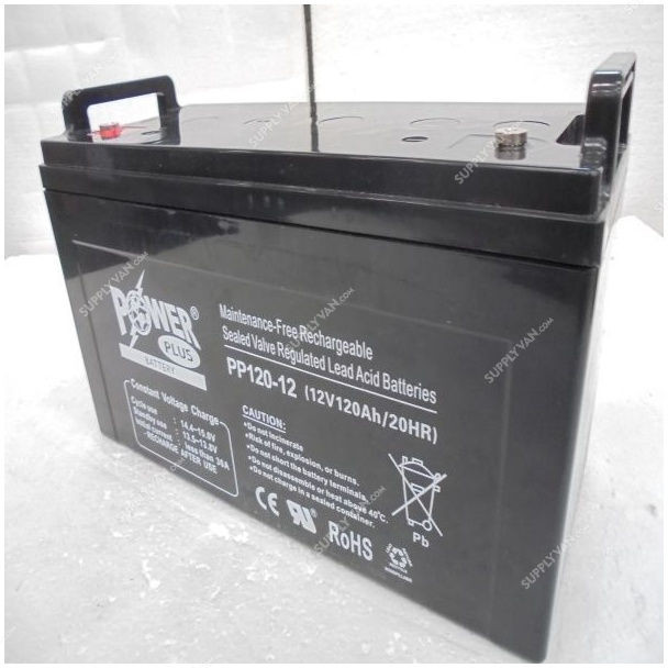 Powerplus Lead Acid Battery, PP120-12, 12V, 120Ah/20Hr : SupplyVan.com ...
