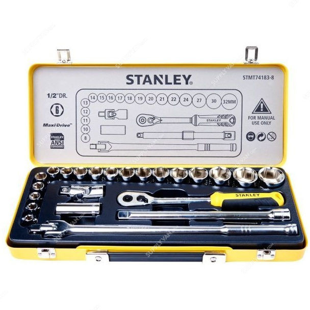 Stanley Socket Set, STMT74184-8, 24 Pcs/Set : SupplyVan.com: Socket Sets