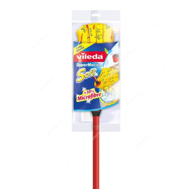 Vileda Soft Supermocio With 30% MF Floor Mop/Stick Red/Yellow: Buy ...