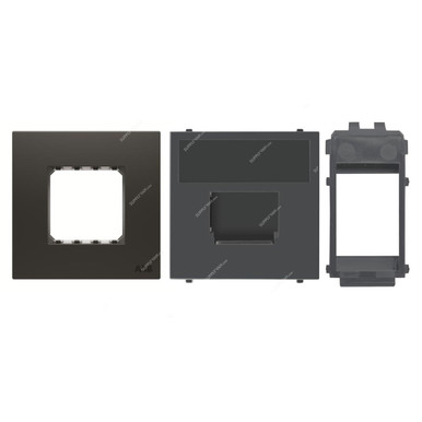 ABB AMD5144-SB+AMD33144-AN+AMD6016 Half/Double Rocker Frame Cover Plate With Shutter And ...