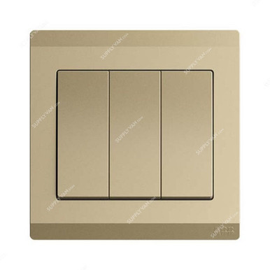 Abb BL107-PG Electrical Switch Inora 3 Gang 2 Way 10AX Royal Gold: Buy ...