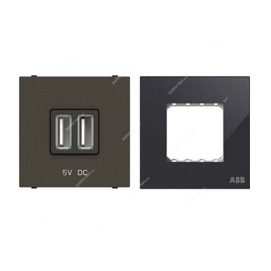 ABB AMD85144-AN-plus-AMD5144-BG Modular USB Charging Socket With Half/Double Rocker Frame ...