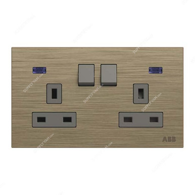 ABB AM240147-AG Double Pole Switched Socket With LED Millenium 2 Gang ...