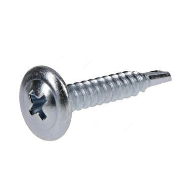 Self Drilling Screw Zinc Plated Wafer Head M8 Thread Dia x 1/2 Inch ...