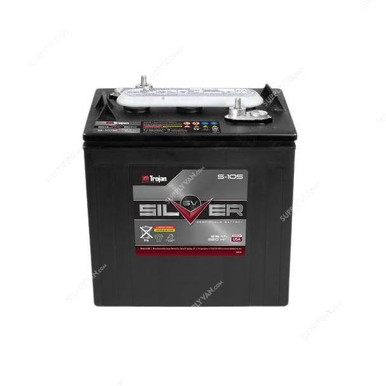 Trojan Deep-Cycle Flooded Lead Acid Battery With Master Vent, S-105, 6V ...