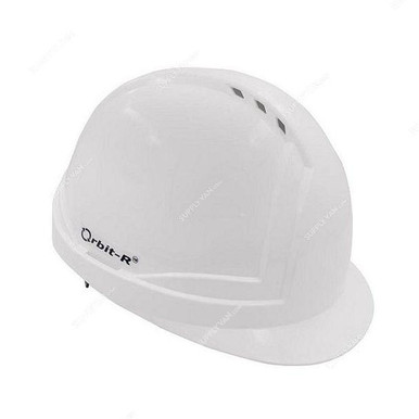 Perf 6 Point Industrial Safety Helmet HDPE Vented White Orbit-RV: Buy ...