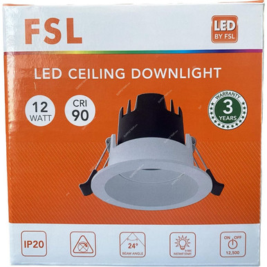 Fsl IP20 12W 6500K LED Ceiling Downlight FSS629 Cool White: Buy Online ...