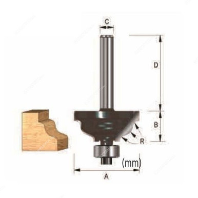 Makita Ogee Fillet Router Bit, D-11586, 34.9x14.28MM : SupplyVan.com ...