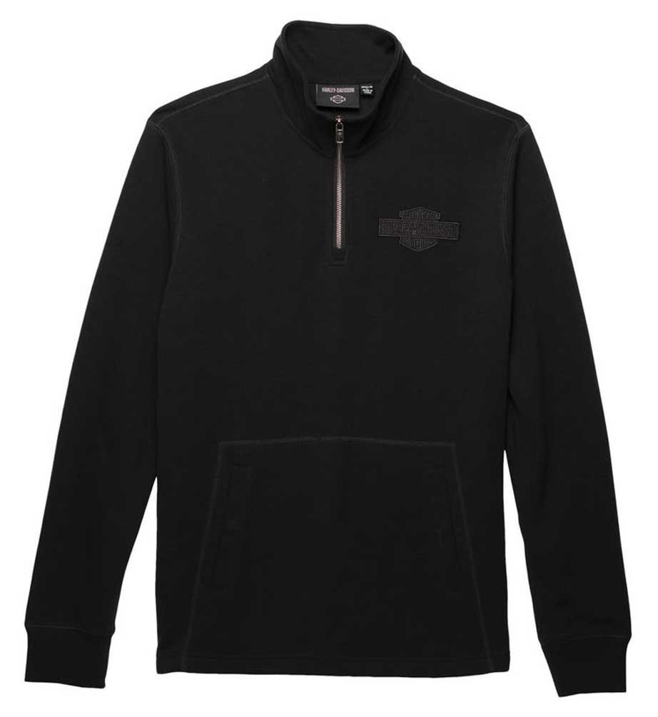 Harley-Davidson® Men's Bar & Shield 1/4-Zip Mockneck Pullover - Black ...