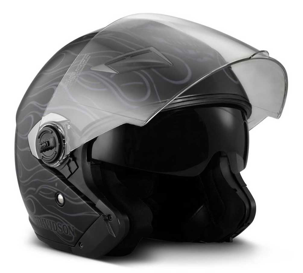 Harley-Davidson® Men's Splendor Sun Shield M01 3/4 Helmet, Matte Black ...