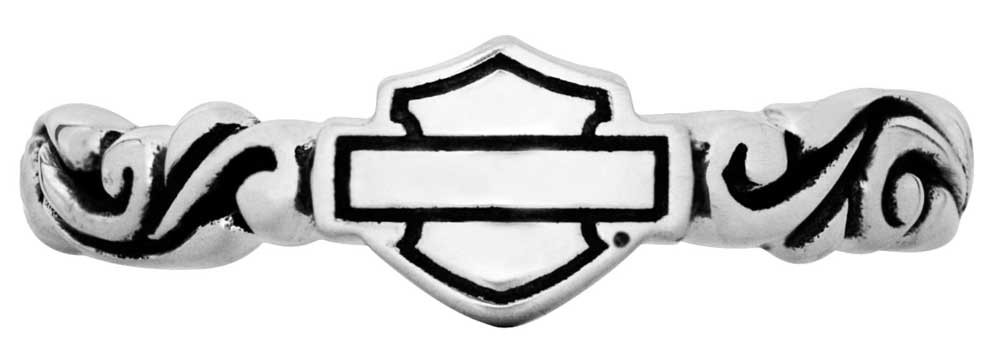Harley-Davidson® Women's Stackable Ring, Filigree Bar & Shield, Silver ...