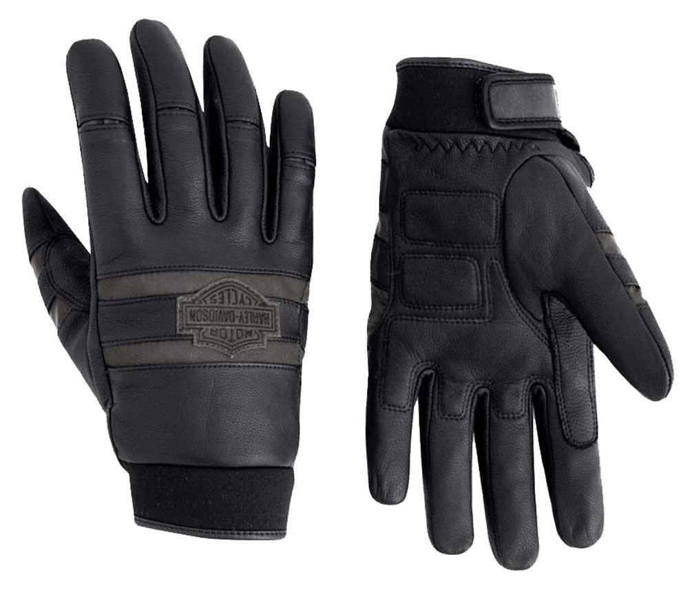 Harley-Davidson® Men's Illumination B&S Full-Finger Leather Gloves ...
