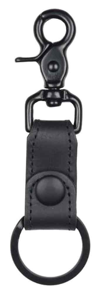 Biker Black on Black Motorcycle Key Fob, Trigger Hook, Genuine Leather ...