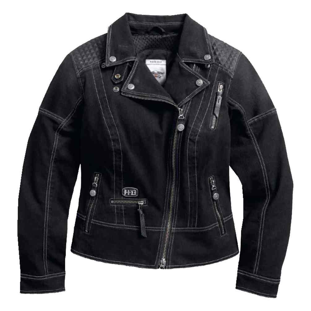 Harley-Davidson® Women's Specter Coated Denim Riding Jacket, Black ...
