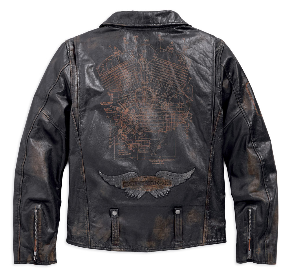 Harley-Davidson® Men's Master Distressed Slim Fit Leather Biker Jacket ...
