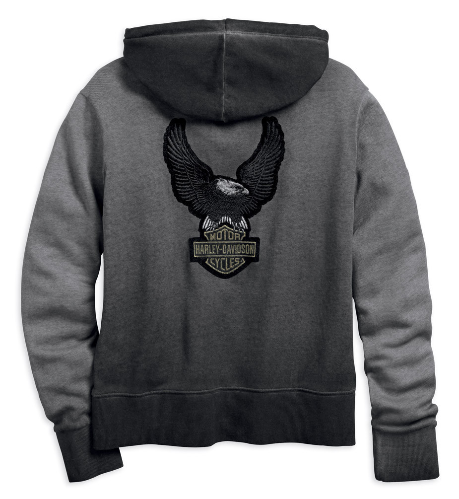 Harley-Davidson® Women's Embroidered Eagle Zippered Hoodie, Black 99032 ...