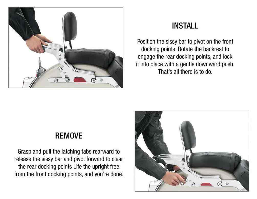 Harley-Davidson® HoldFast Sissy Bar Upright - Short Height - Black ...