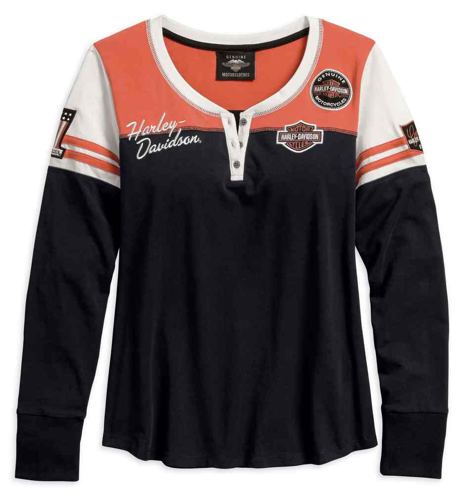 Harley-Davidson® Women's Classics Colorblocked Long Sleeve Henley 99075 ...