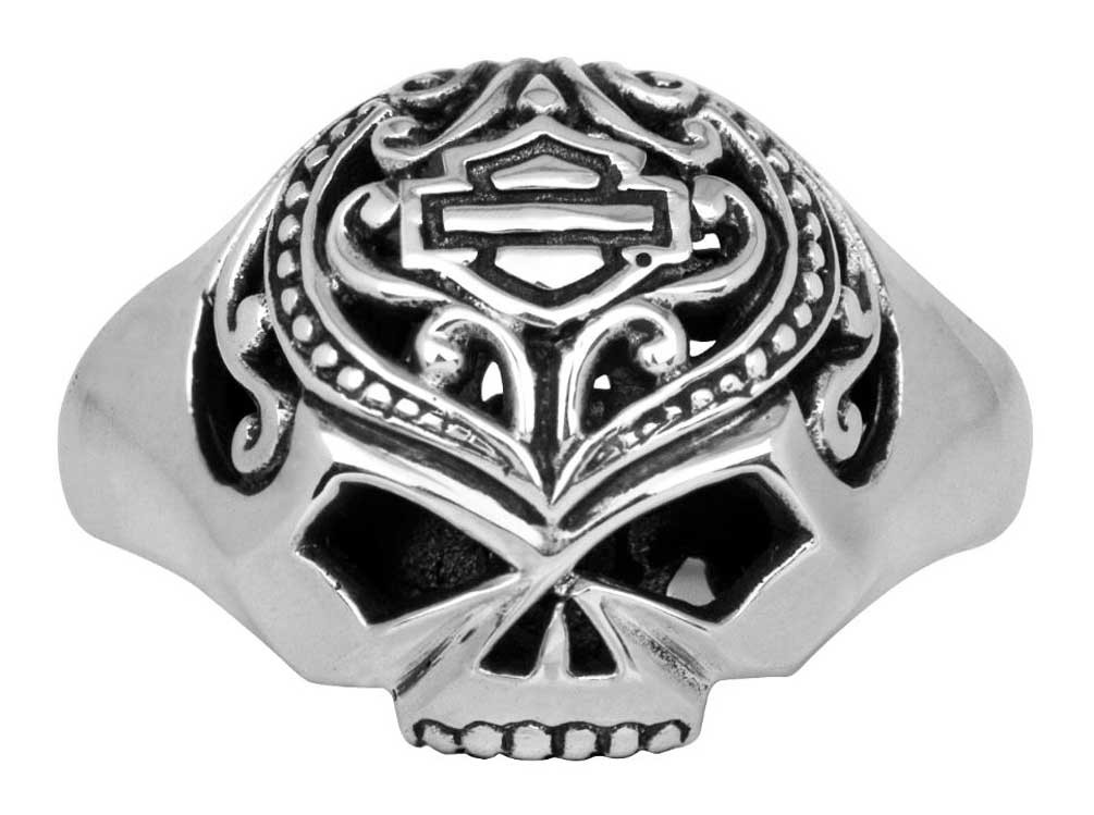 Harley-Davidson® Women's Filigree Willie G Skull Ring, Sterling Silver ...