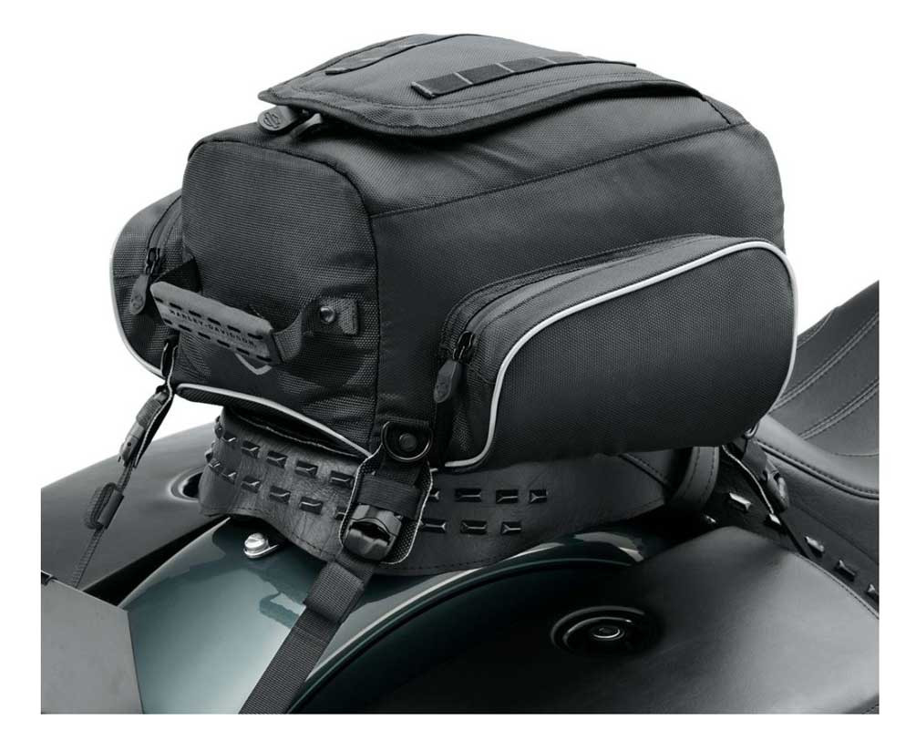 Harley-Davidson® Onyx Premium Luggage Tail Bag, Fits Passenger Pillions ...