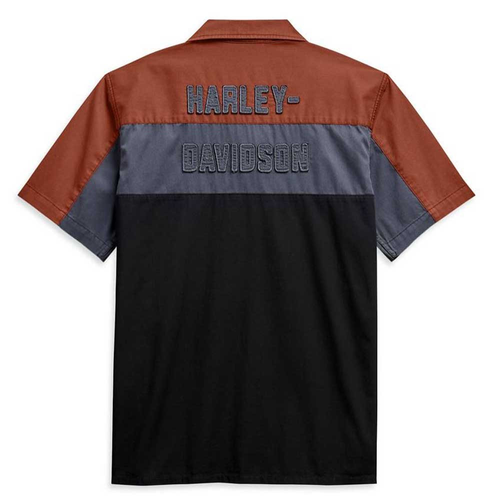 Harley-Davidson® Men's Copperblock Short Sleeve Woven Shirt, Black ...