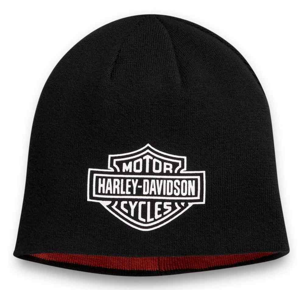 Harley-Davidson® Men's Logo Reversible Knit Beanie Hat - Orange/Black ...