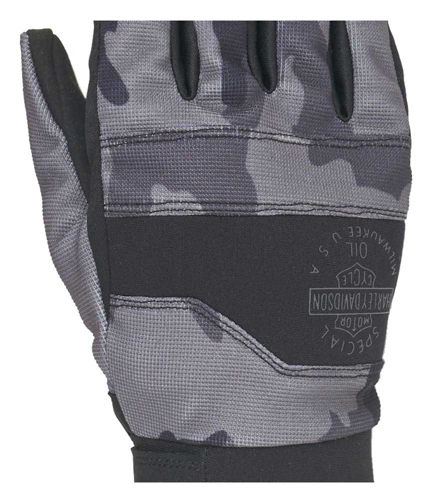 Harley-Davidson® Men's Operative Camo Full-Finger Mixed Media Gloves ...