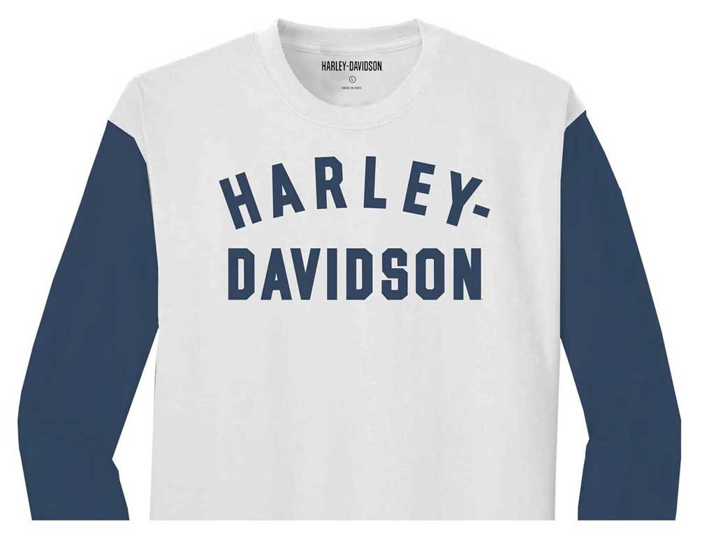 Harley-Davidson® Men's Staple H-D Colorblock Long Sleeve Tee - White ...