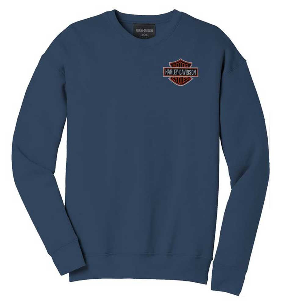 Harley-Davidson® Men's Bar & Shield Pullover Sweatshirt - Ensign Blue ...