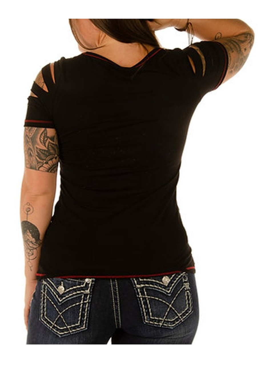 Liberty Wear Women's Sturgis Let Freedom Ride Slit Neck & Sleeve T ...