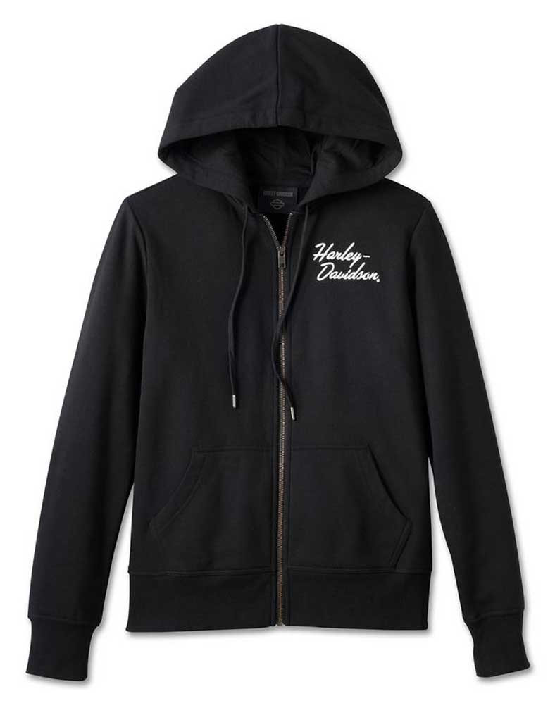 Harley-Davidson® Women's Special Bar & Shield Zip Front Hoodie - Black ...