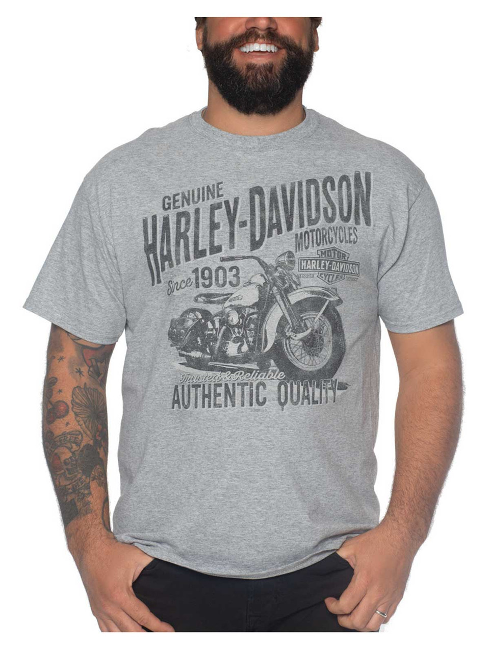 Harley-Davidson® Men's Memory Lane Short Sleeve Crew-Neck T-Shirt, Gray - Wisconsin Harley-Davidson
