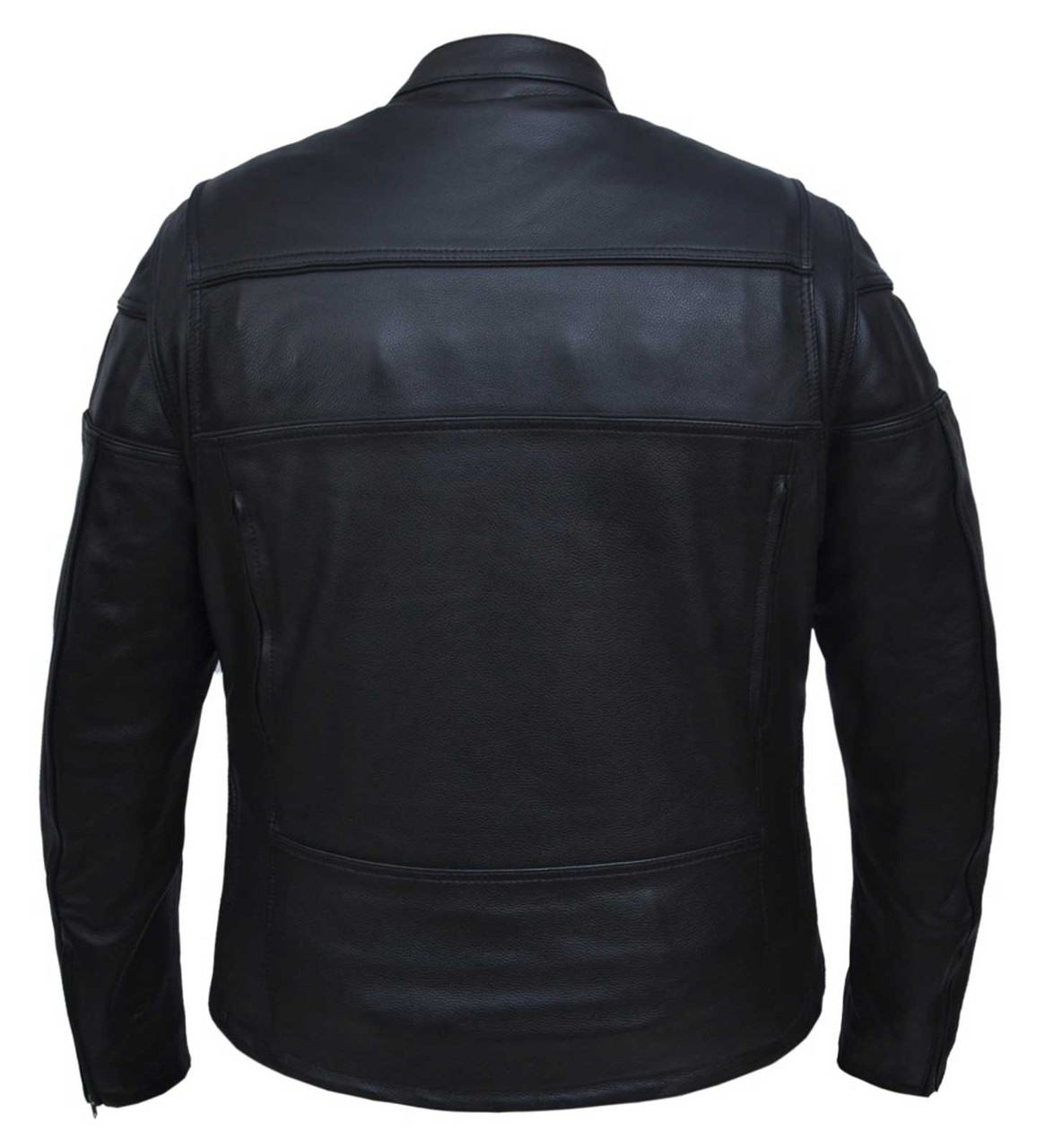 UNIK Men's Ultra Cowhide Leather Motorcycle Vented Jacket w/ Reflective ...