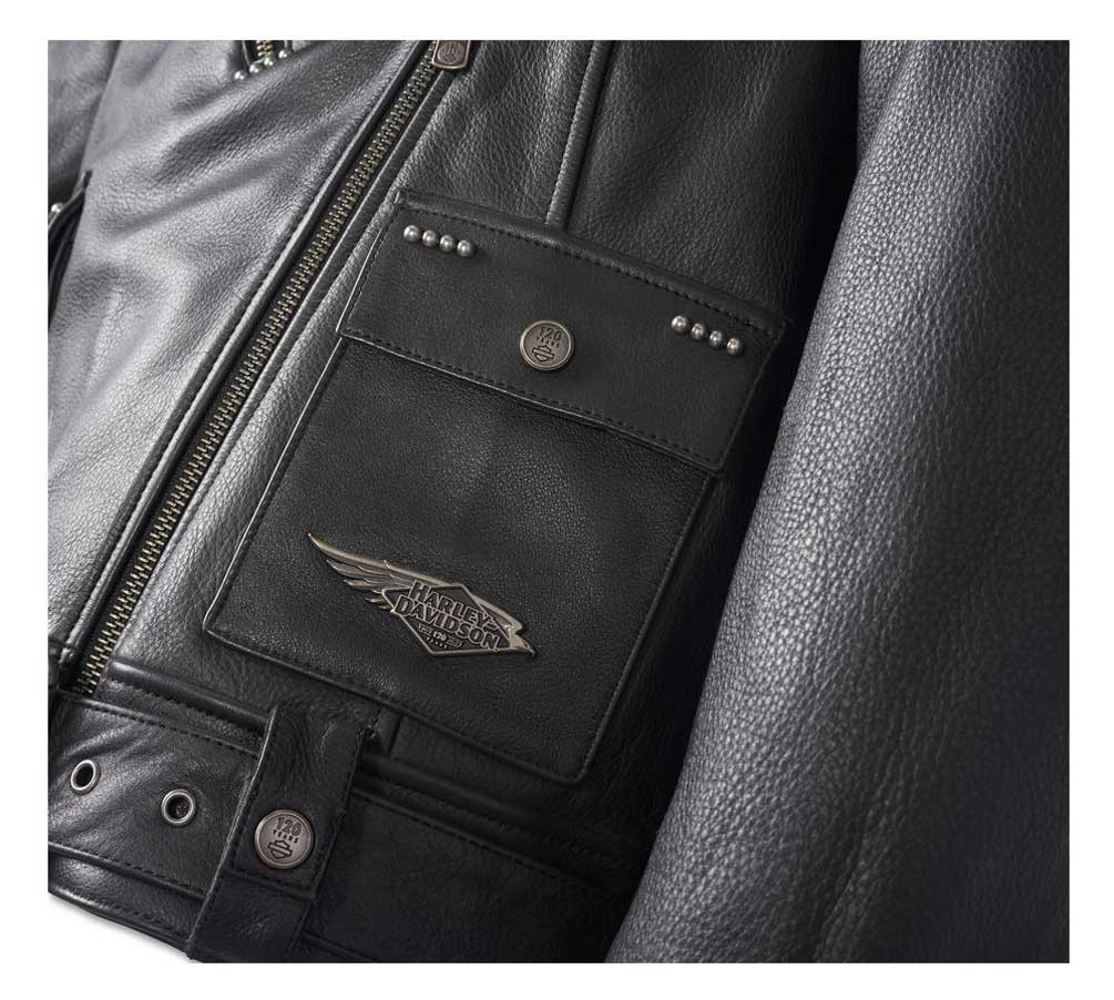 Harley-Davidson® Women's 120th Cycle Queen Leather Biker Jacket, Black ...